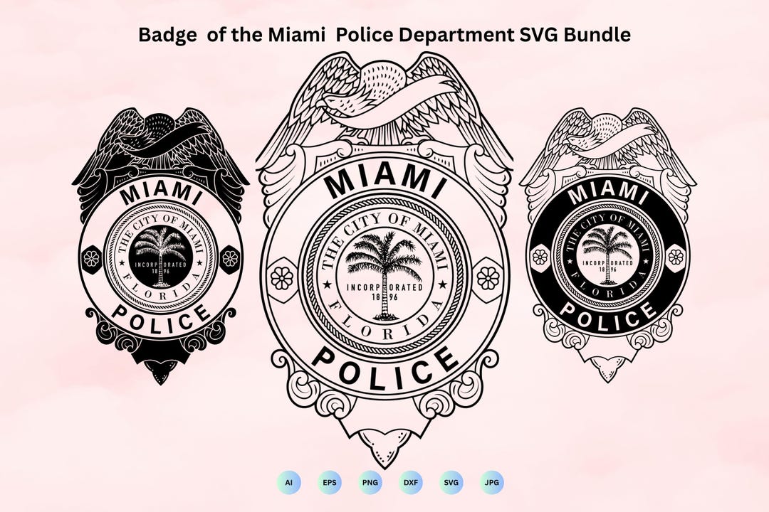 Badge of the Miami Police Department Svg Bundle, Badge of an MPD ...