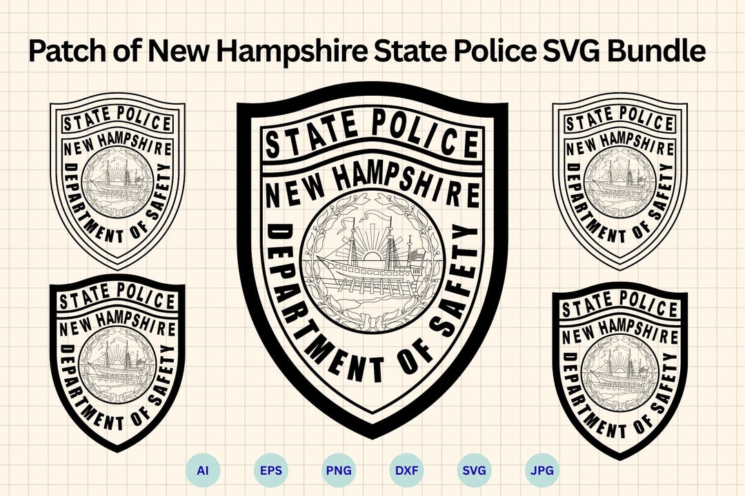 Patch of New Hampshire State Police Badge , Emblem Vector, NHSP, Cricut ...