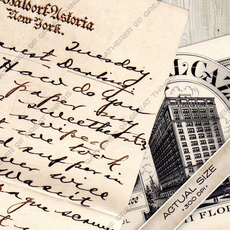 25 Vintage Handwritten Letters Digital Paper Kit Antique - Etsy