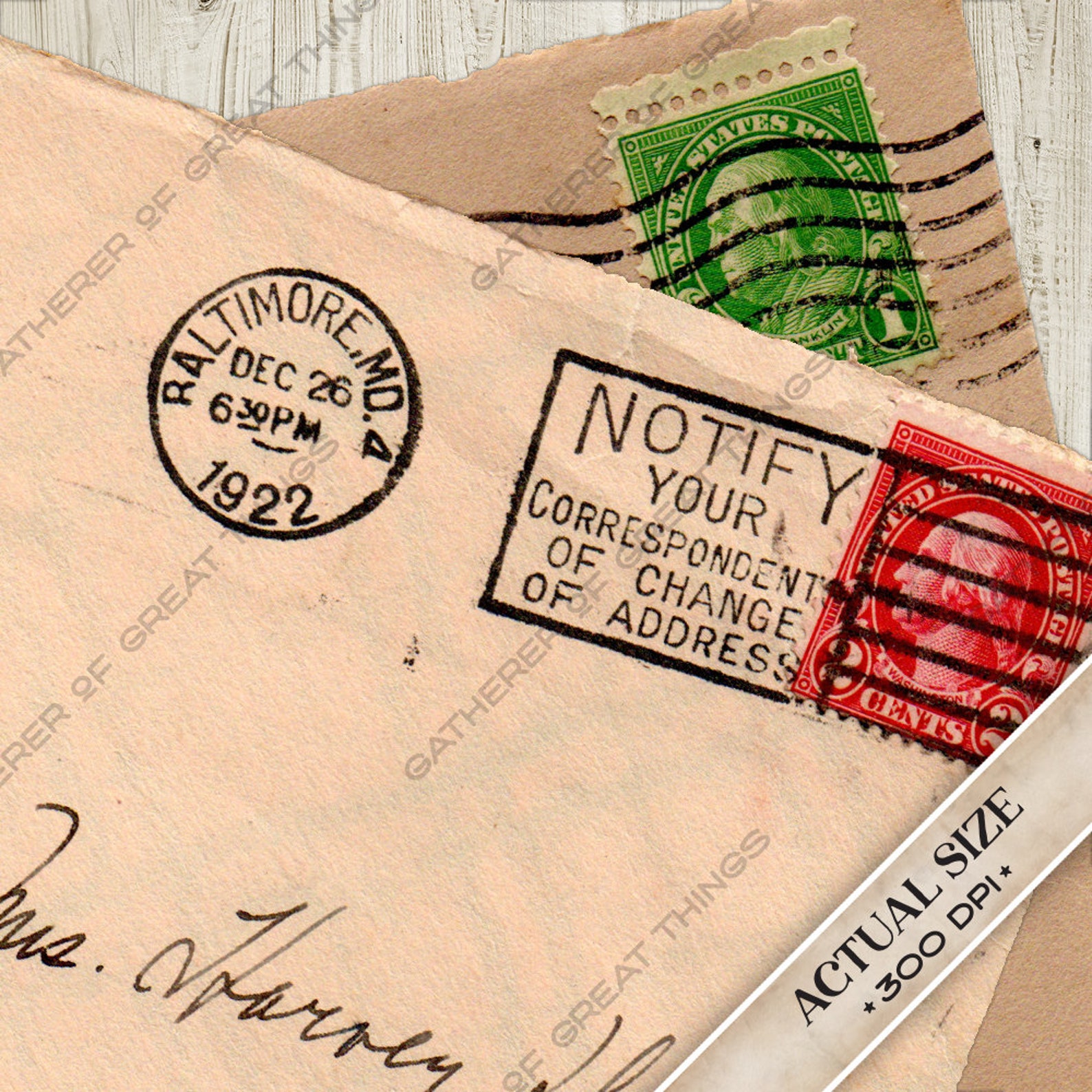 Vintage Antique Printable Envelope Set #003 | Digital Paper Kit ...