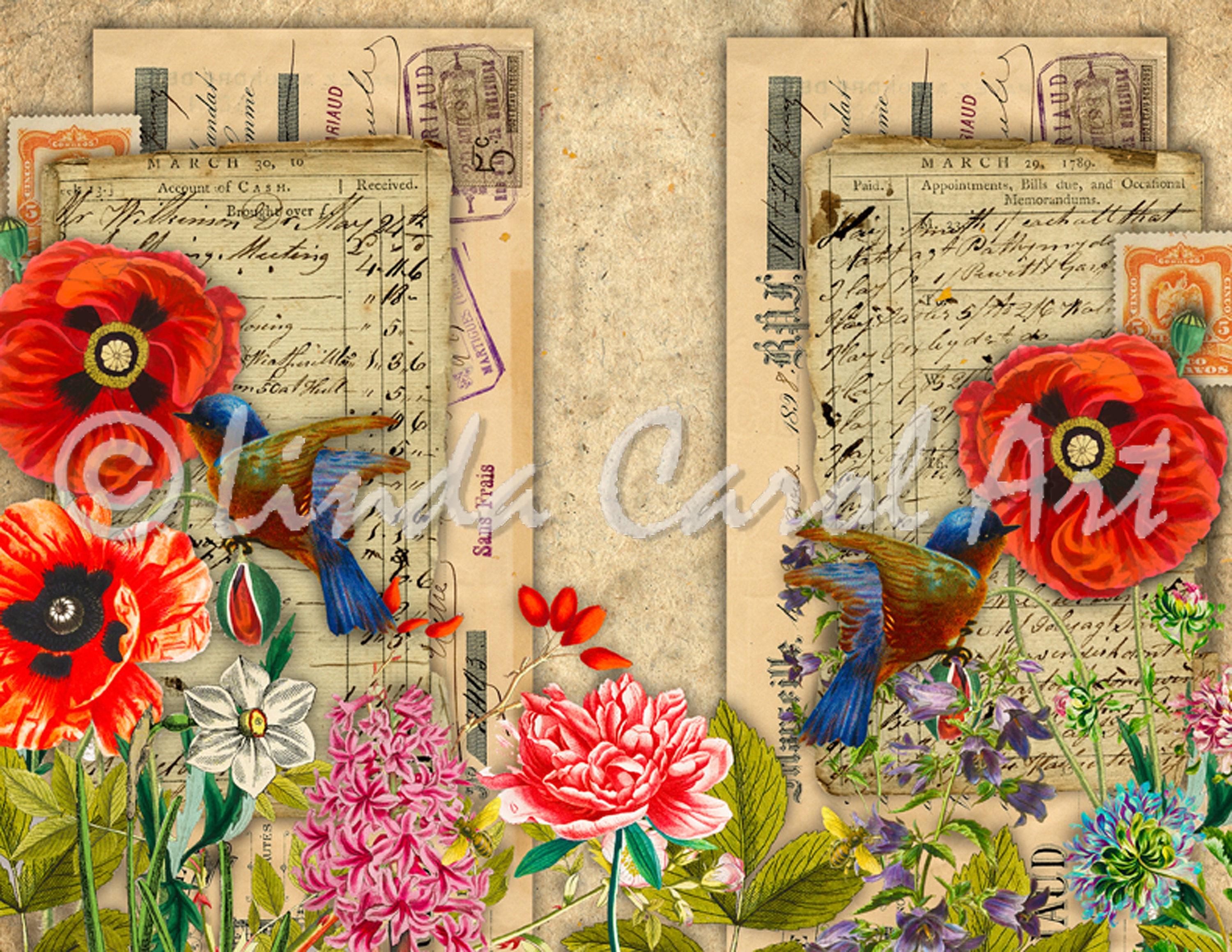 Journal Kit Scrapbooking Journal Junk Journal Pack Birds and Bees and ...