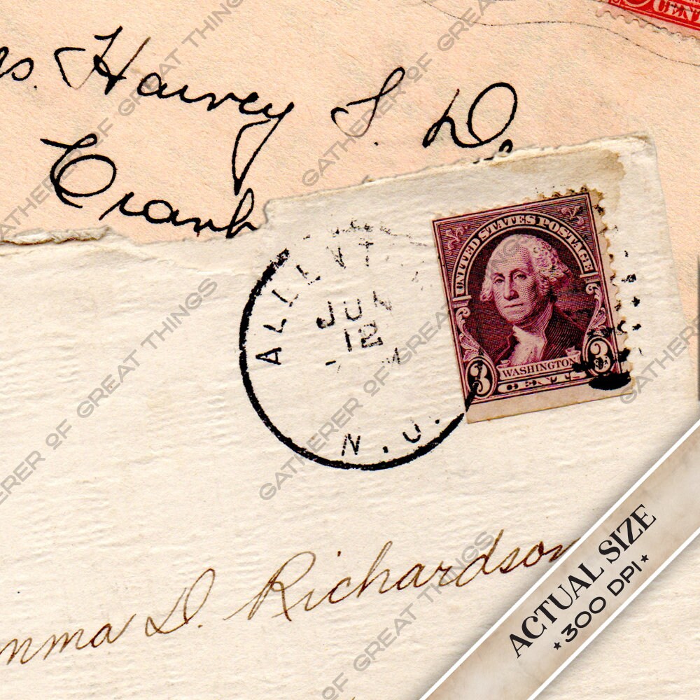 Vintage Antique Printable Envelope Set 003 Digital Paper Kit Ephemera ...