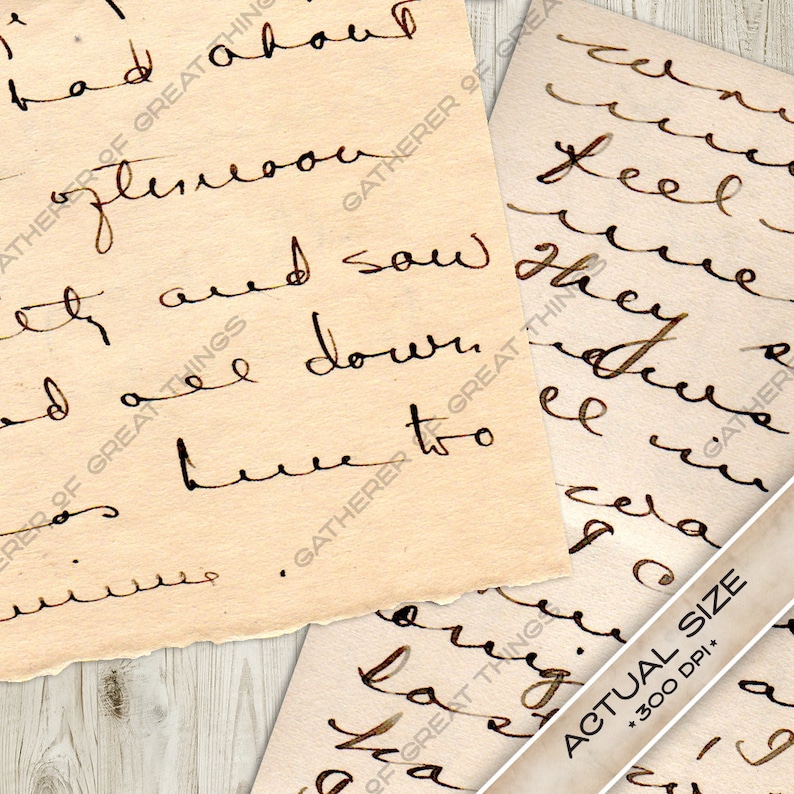 25 Vintage Handwritten Letters Digital Paper Kit Antique - Etsy