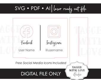 DIGITAL DOWNLOAD Social Media Sign Laser File Lasercutting File Svg ...