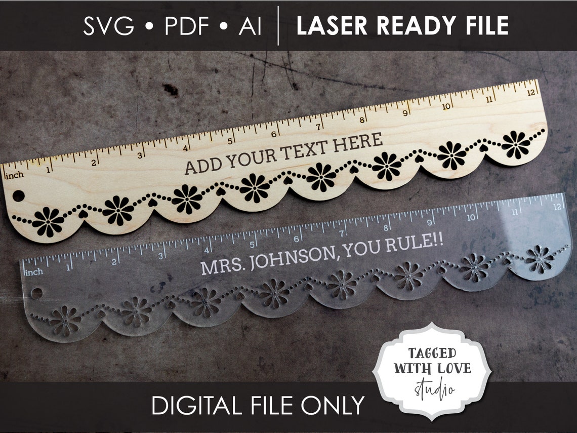 Ruler Lase Cut File SVG Lace Ruler Cut File Ruler SVG - Etsy