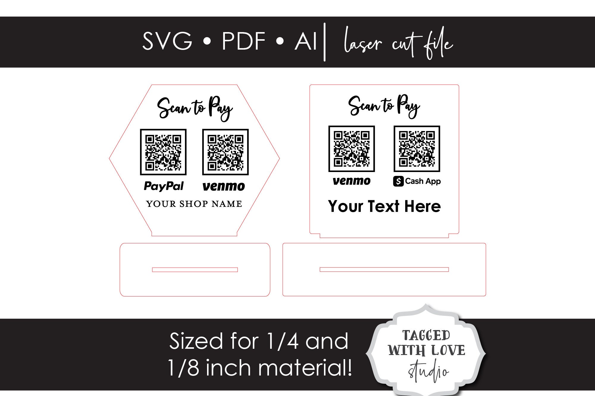 DIGITAL DOWNLOAD - Scan to Pay Sign File - QR Code Sign File ...