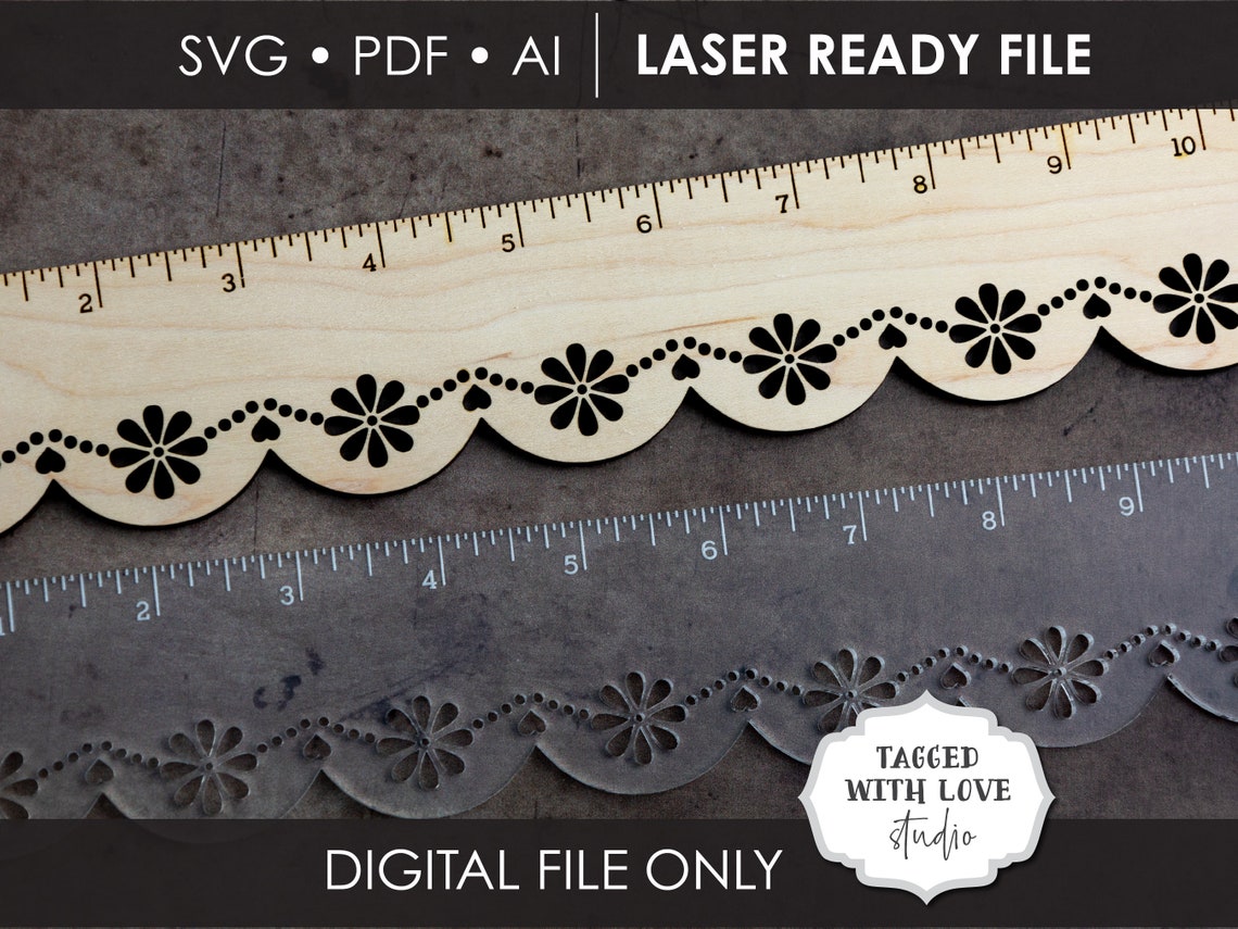 Ruler Lase Cut File SVG Lace Ruler Cut File Ruler SVG - Etsy