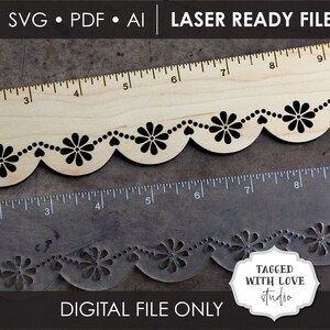 Ruler Lase Cut File SVG - Lace Ruler Cut File - Ruler SVG - Teacher ...
