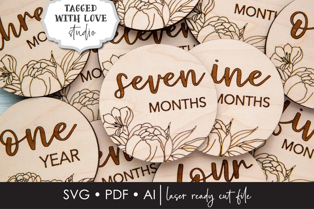 DIGITAL FILE - Laser File - Monthly Milestone Markers - Baby Monthly ...