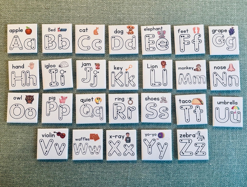 Traceable 2x2 Alphabet Magnet Template, Traceable Letter Magnets - Etsy