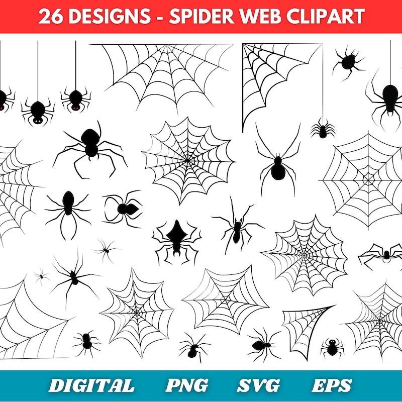 Halloween Clip Art Spider - Etsy