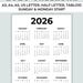 2026 Year at a Glance Calendar Printable | Full Year One Page | A4, A3 ...