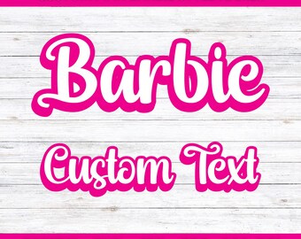 Custom Barbie Name PNG | Pink Barbie Style Text | Personalized Barbie ...