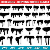 Dripping Borders SVG: Paint Drip Cut File (PNG, DXF) - Etsy UK