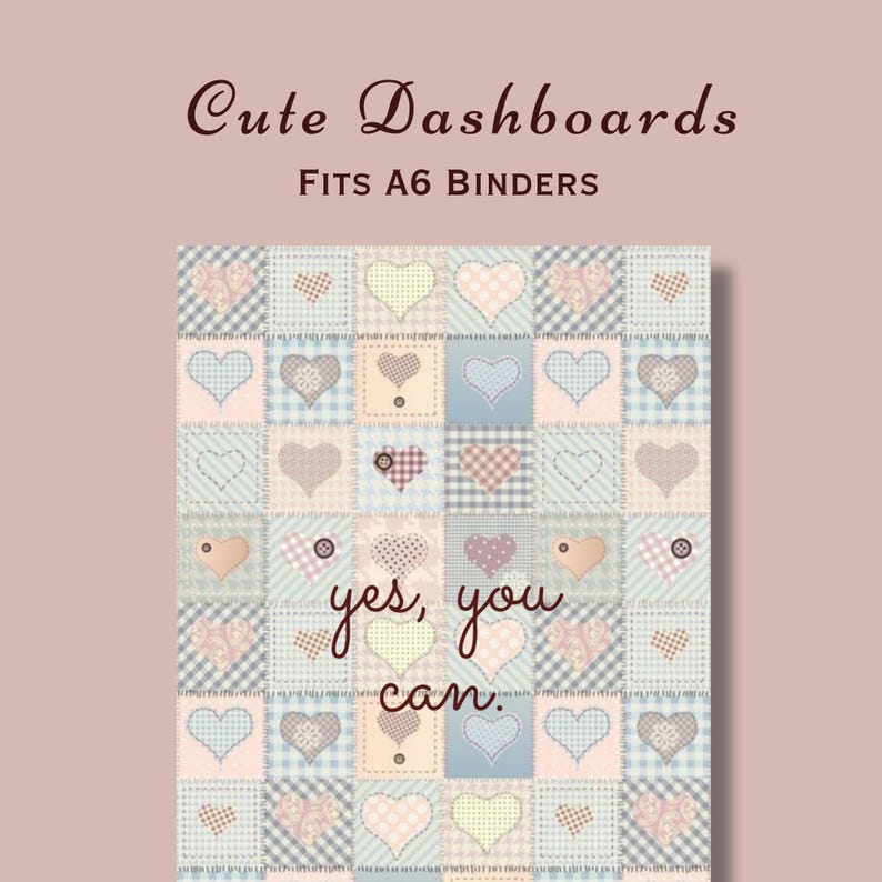 Quilt Style A6 Binder Dashboard, Cozy Organizer - Etsy
