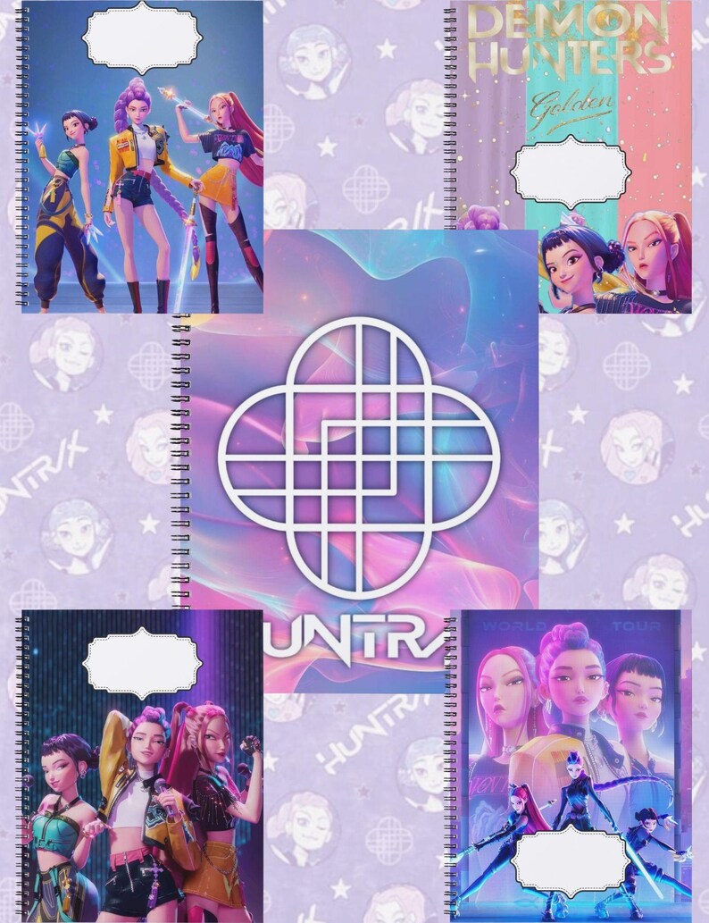 Kpop Demon Hunters Notebook Cover Printable | 13 Composition Book ...