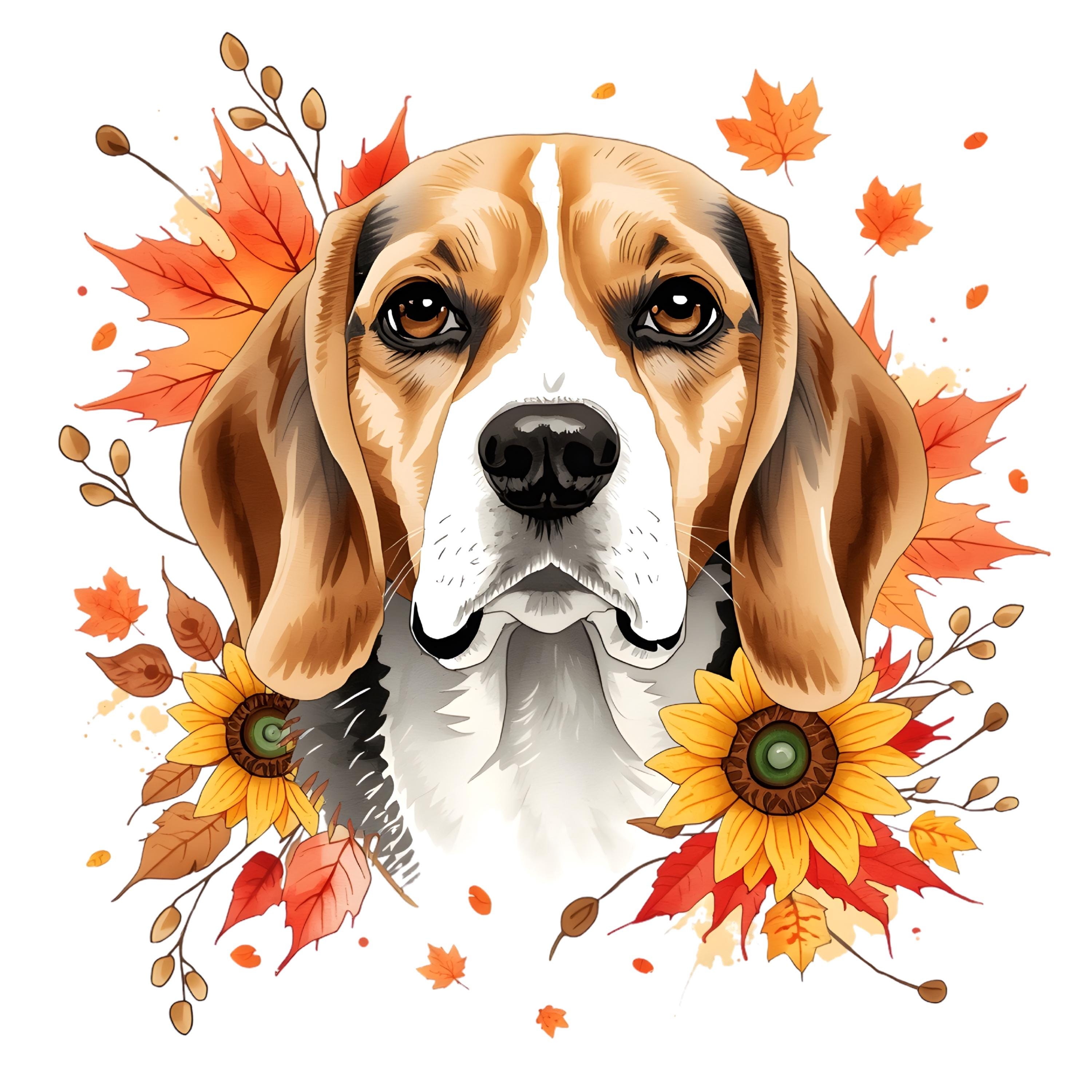 Floral Dog Clipart Bundle, Watercolor Puppy Flowers, Sublimation Design ...