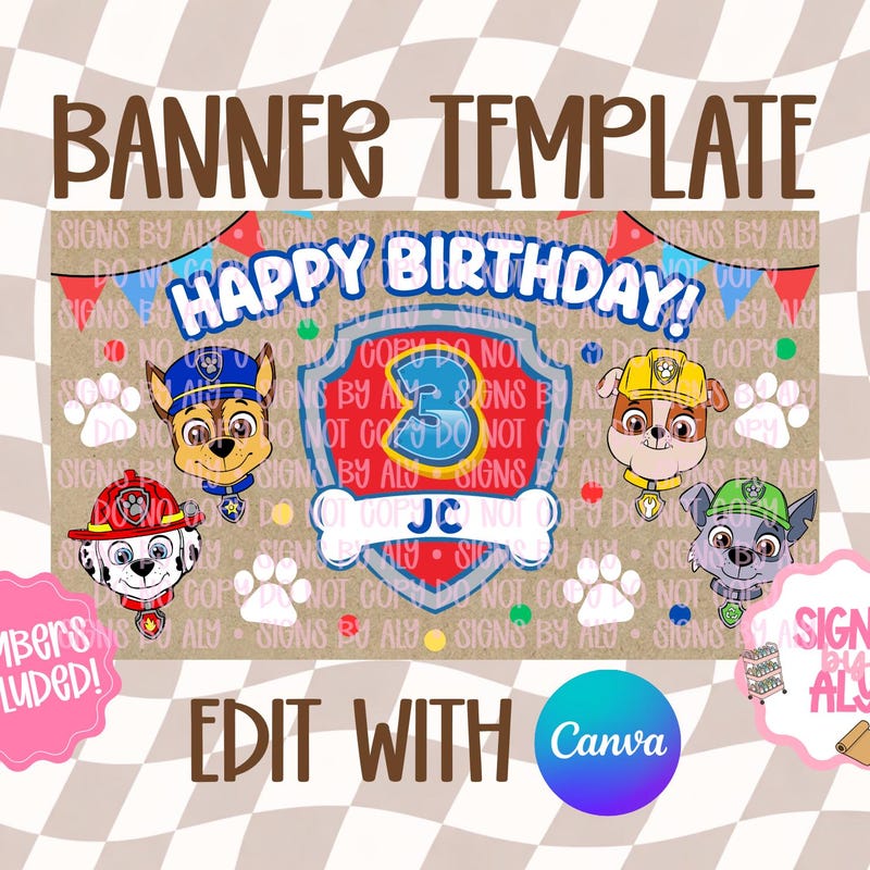 Pawpatrol Banner Template - Etsy