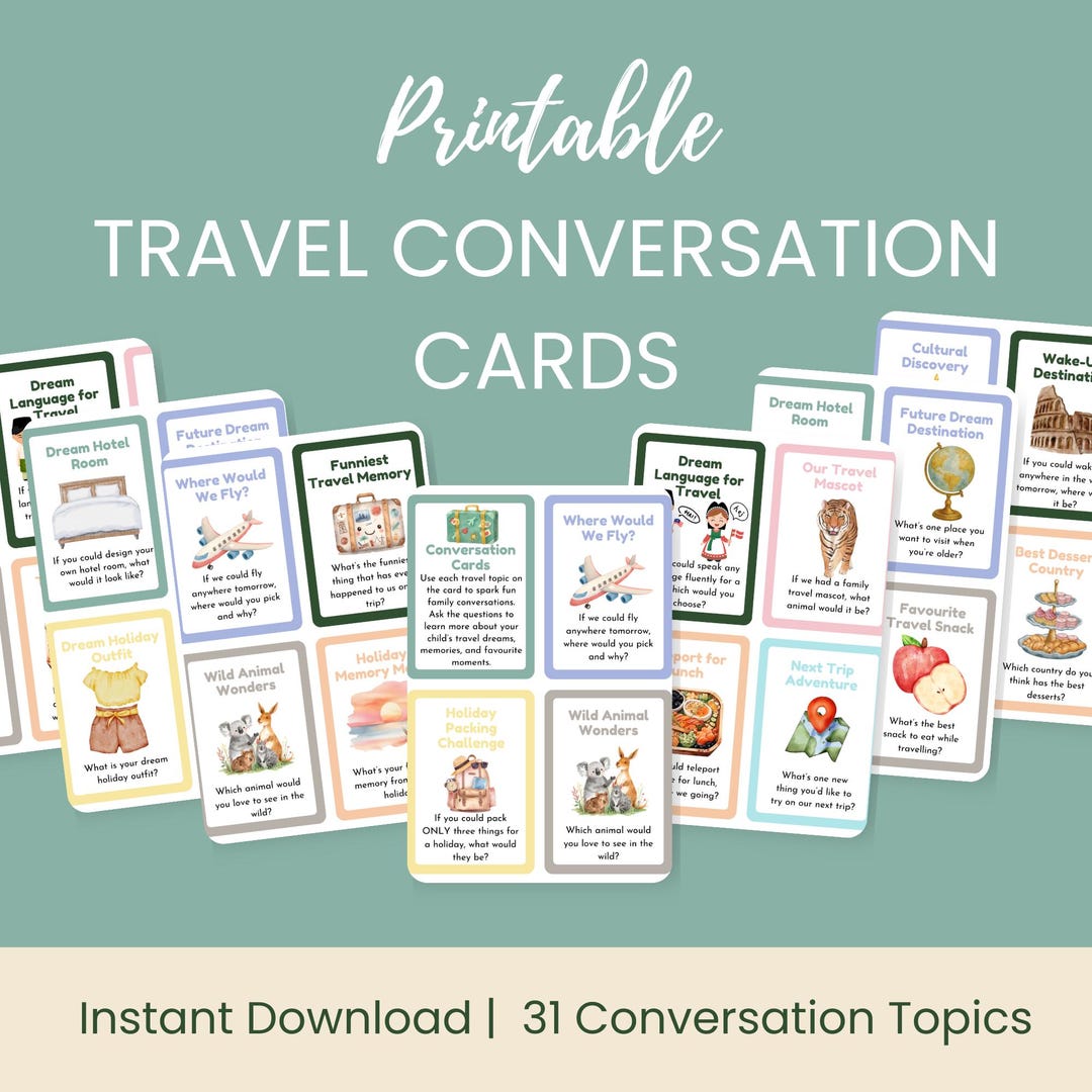 Travel Conversation Cards for Families - Etsy Australia