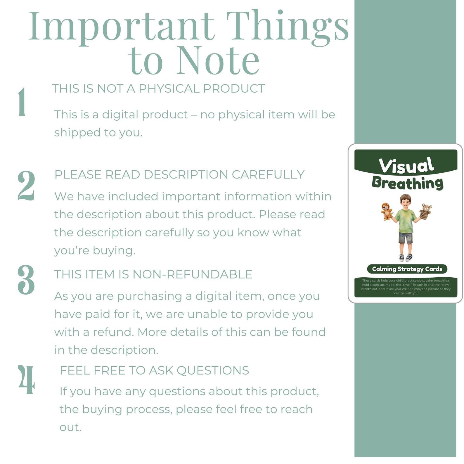 Visual Calm Breathing Tools for Kids | Printable Calm Down Aid - Etsy