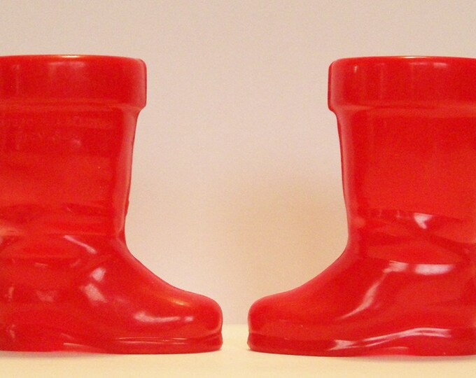 Vintage Red Plastic Santa Boots Decorations - Etsy