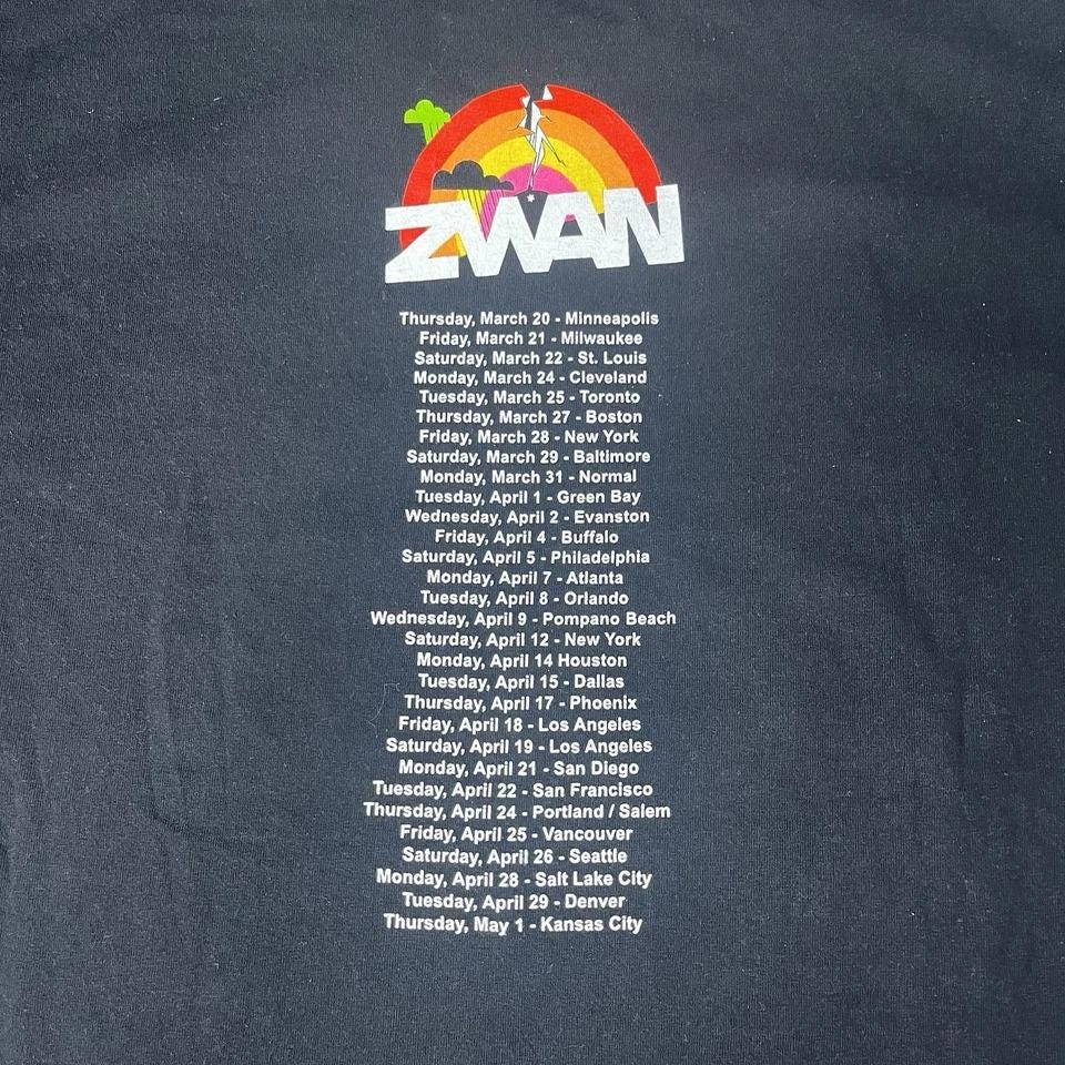 Vtg ZWAN Billy Corgan Smashing Pumpkins T-shirt Mens Concert Tour Band ...