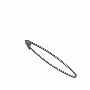 Minimal Black Small Pin, Oxidized Silver Safety Pin, Simple Unisex Pin ...