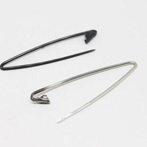 Minimal Black Small Pin, Oxidized Silver Safety Pin, Simple Unisex Pin ...