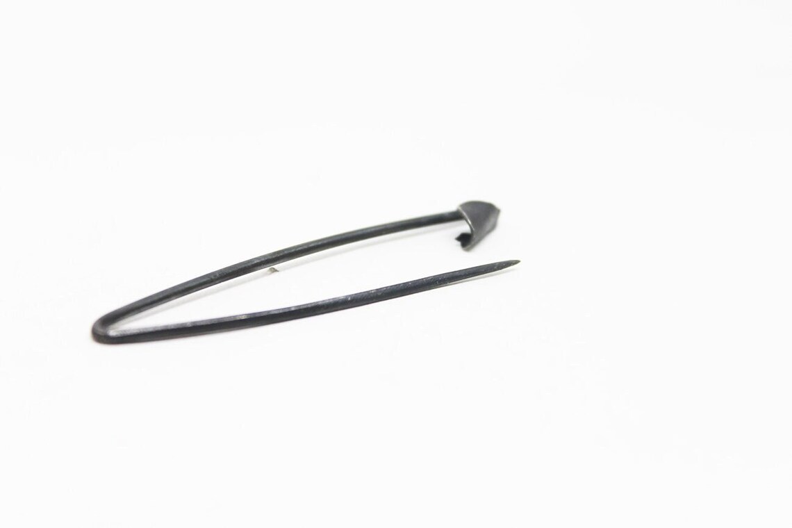 Minimal Black Small Pin, Oxidized Silver Safety Pin, Simple Unisex Pin ...