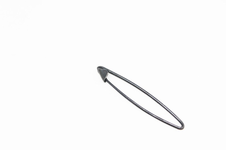 Minimal Black Small Pin, Oxidized Silver Safety Pin, Simple Unisex Pin ...