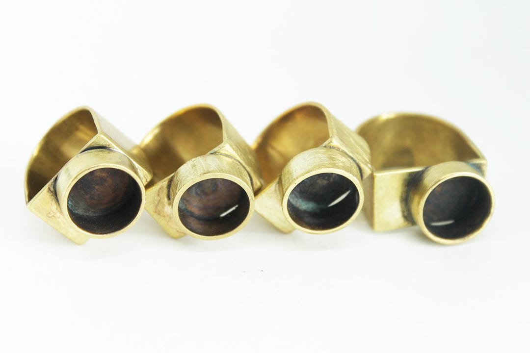 Chunky Bold Ring, Modern Brass Jewelry, Gold Antique Band, Bold Art ...