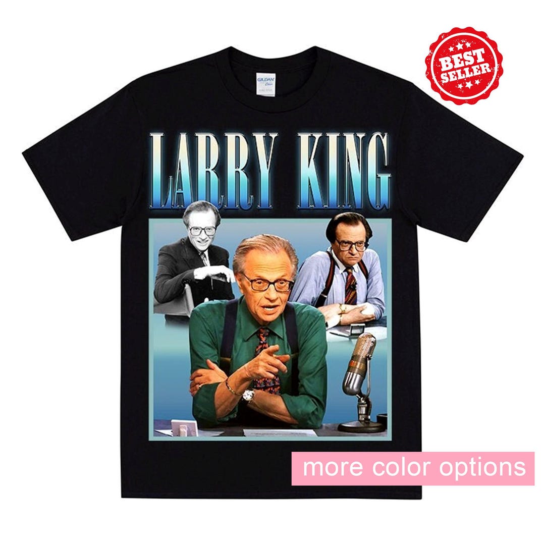 Vintage Larry King Tribute T-shirt, American TV Host Portrait Tee ...