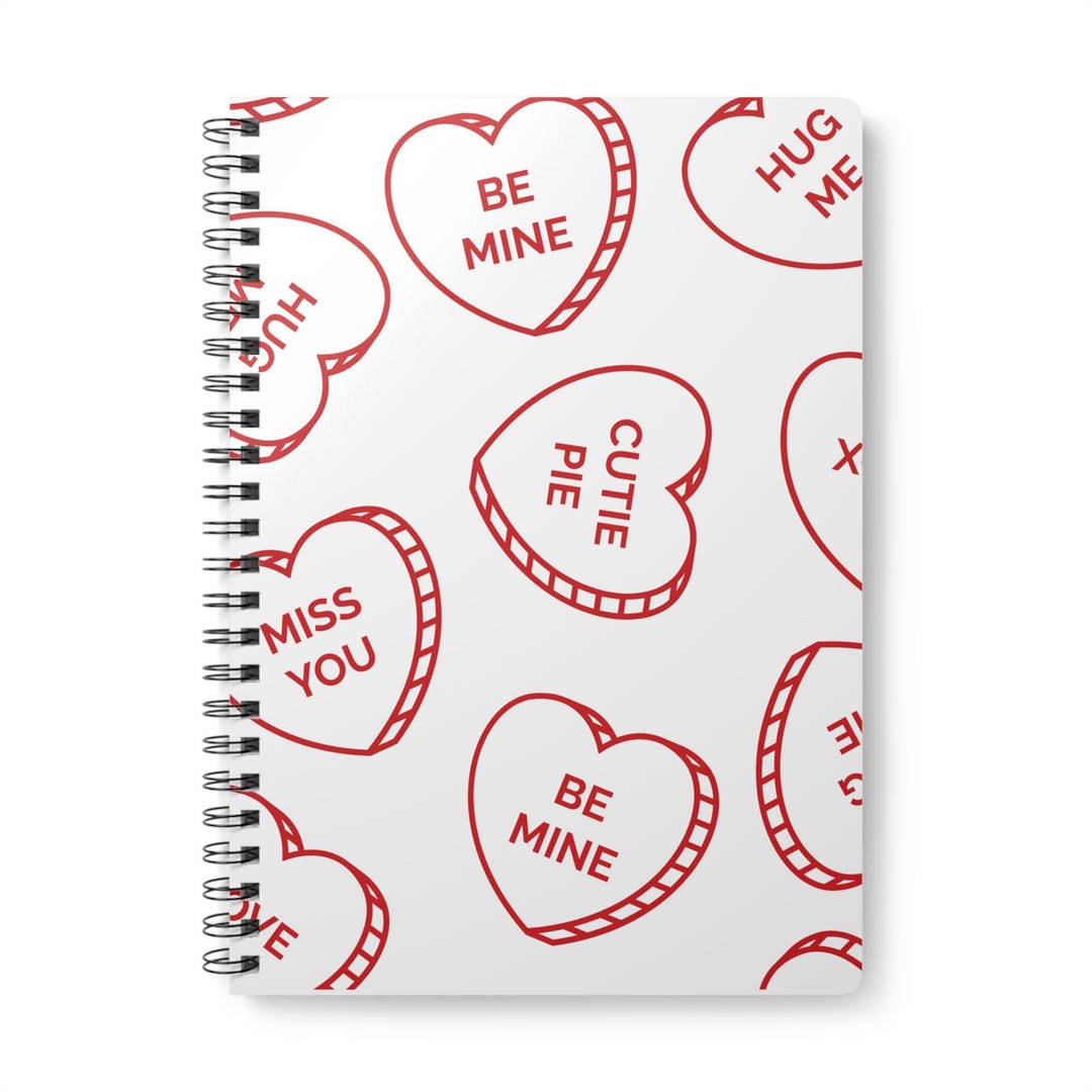Valentine's Love Notes Notebook, Cute Journal, Heart Design, A5 ...