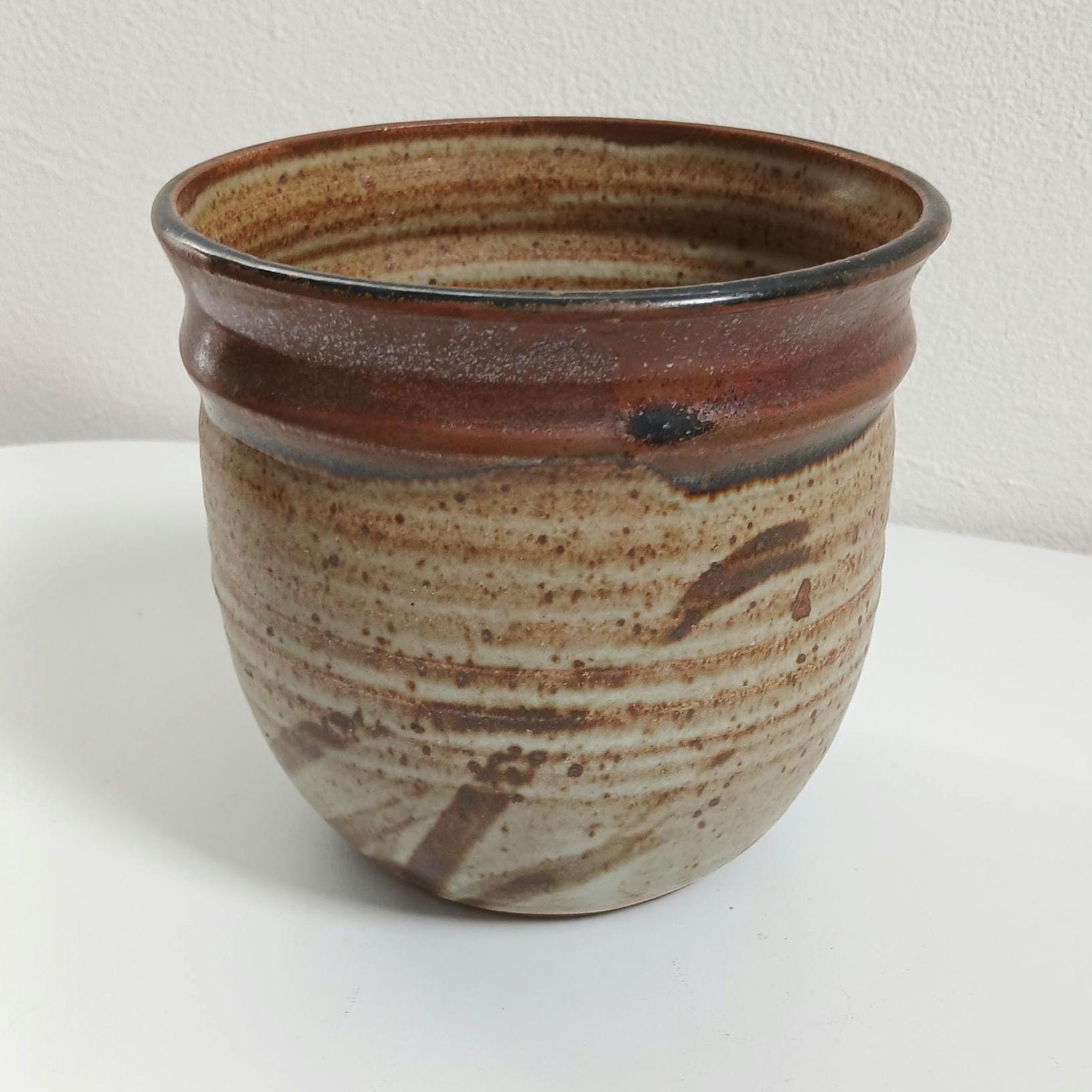 Scottish Studio Stoneware Iona Pottery Planter Kitchen Utensil Holder ...