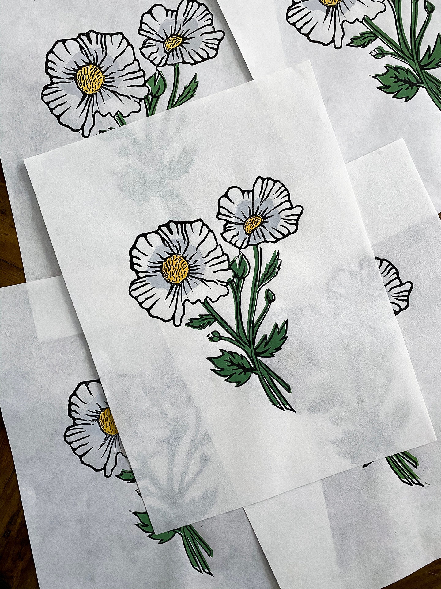 Matilda poppy art print California native flower art Block | Etsy