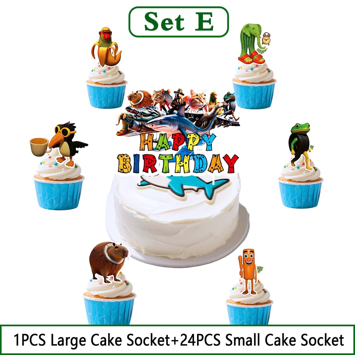 Talian Brainrot Party,brainrot Style Birthday Cake Topper,italian ...