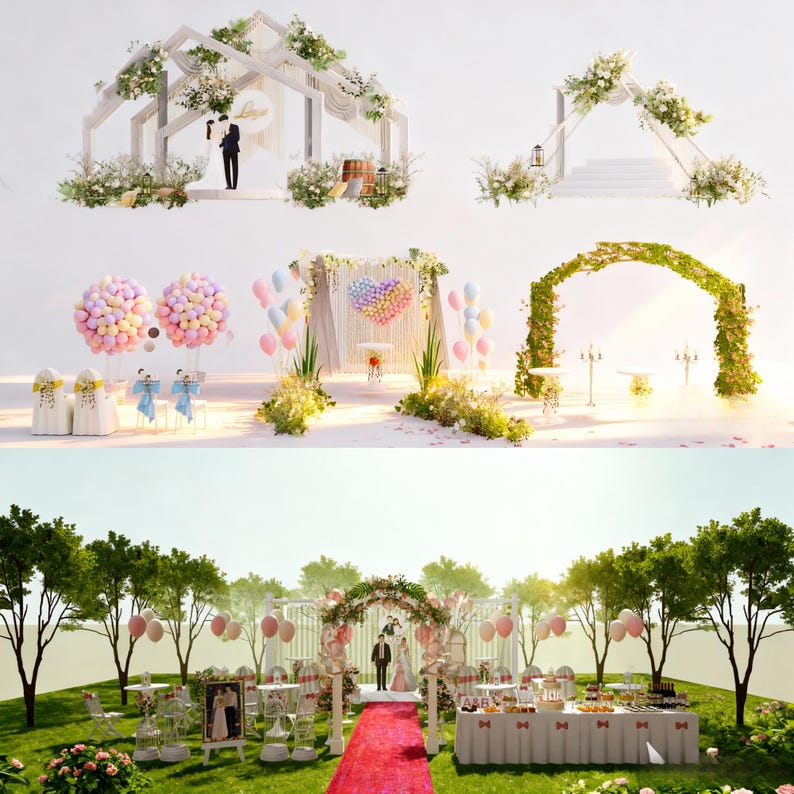 Sketchup 3D Models, UNIQUE Creative Theme Style Outdoor Wedding Venue ...