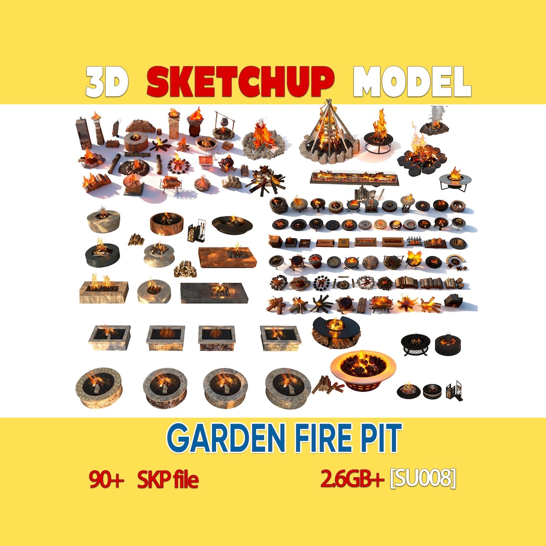 American Fire Pit 3D Model Collection: Patio & Garden Design Sketchup ...