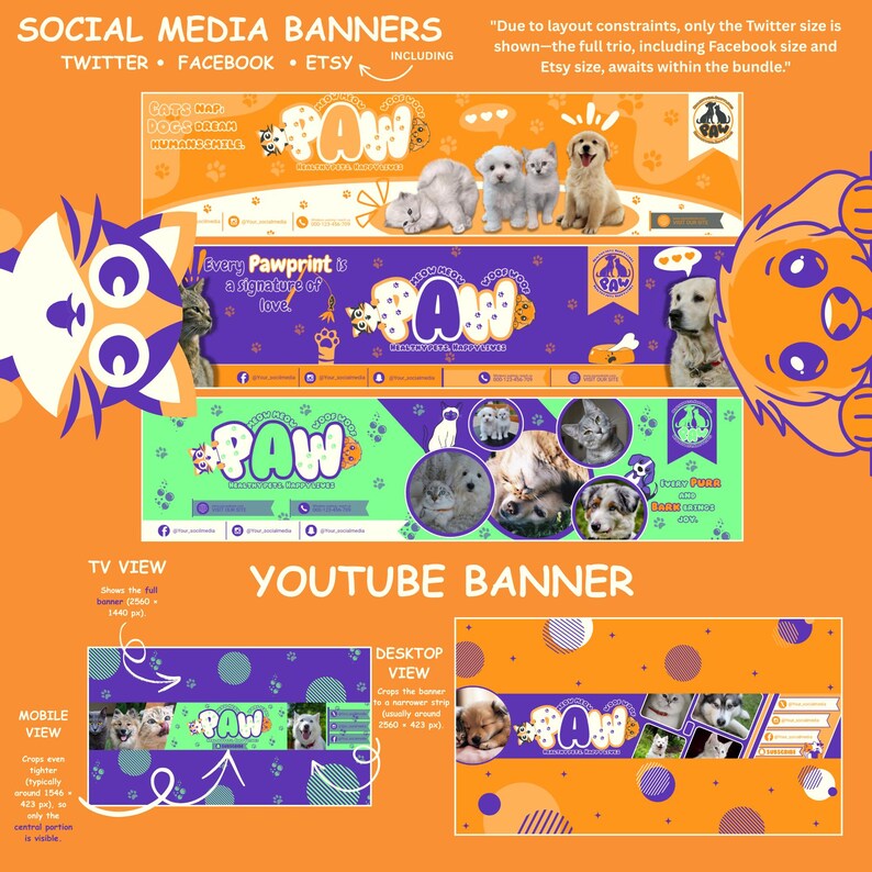 Branding Kit & Logo Design Package: Social Media Banners, Business Card ...