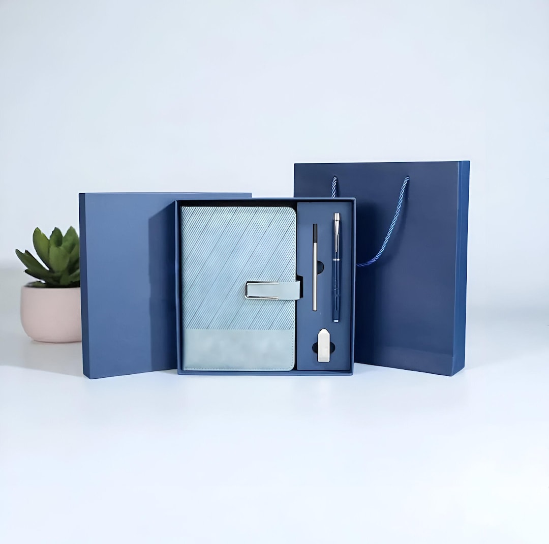 Personalized Business Gift Set: Notebook, Pen, USB in Luxury Gift Box ...