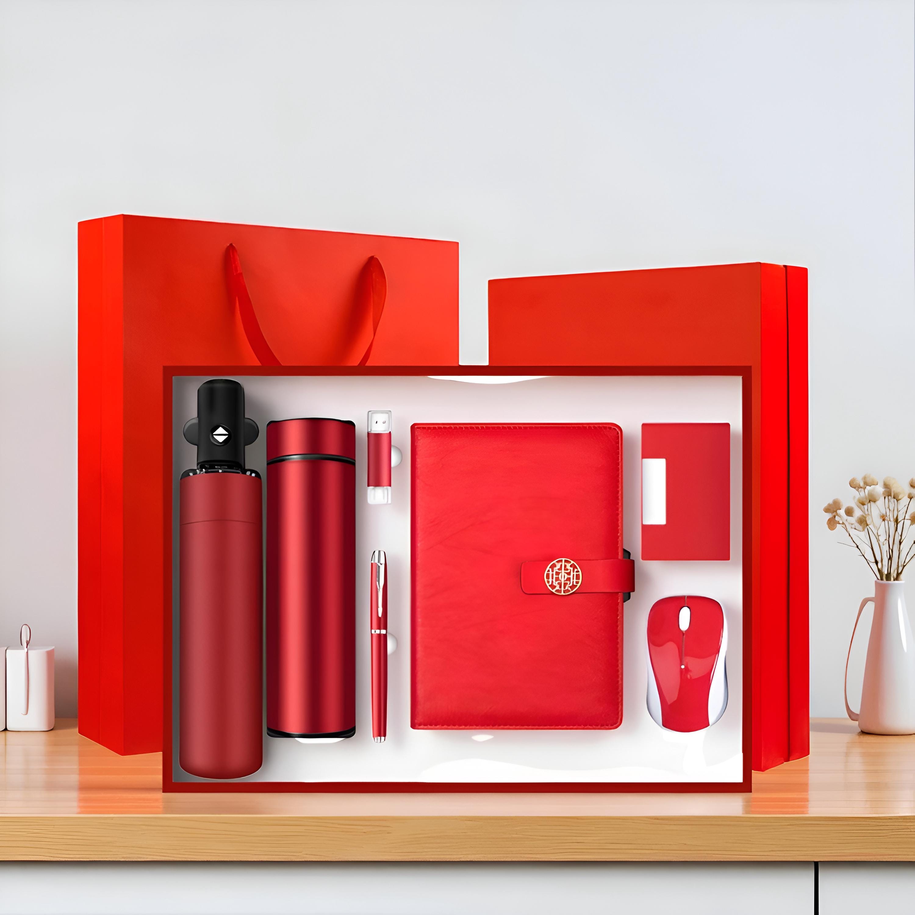Personalized Corporate Gift Set: Umbrella, Notebook & Pen, USB, Tumbler ...