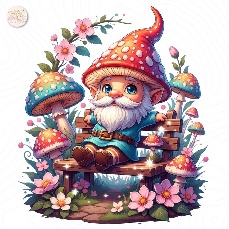 Spring Gnome Garden PNG Clipart Cute Floral Garden Spring Decor for ...