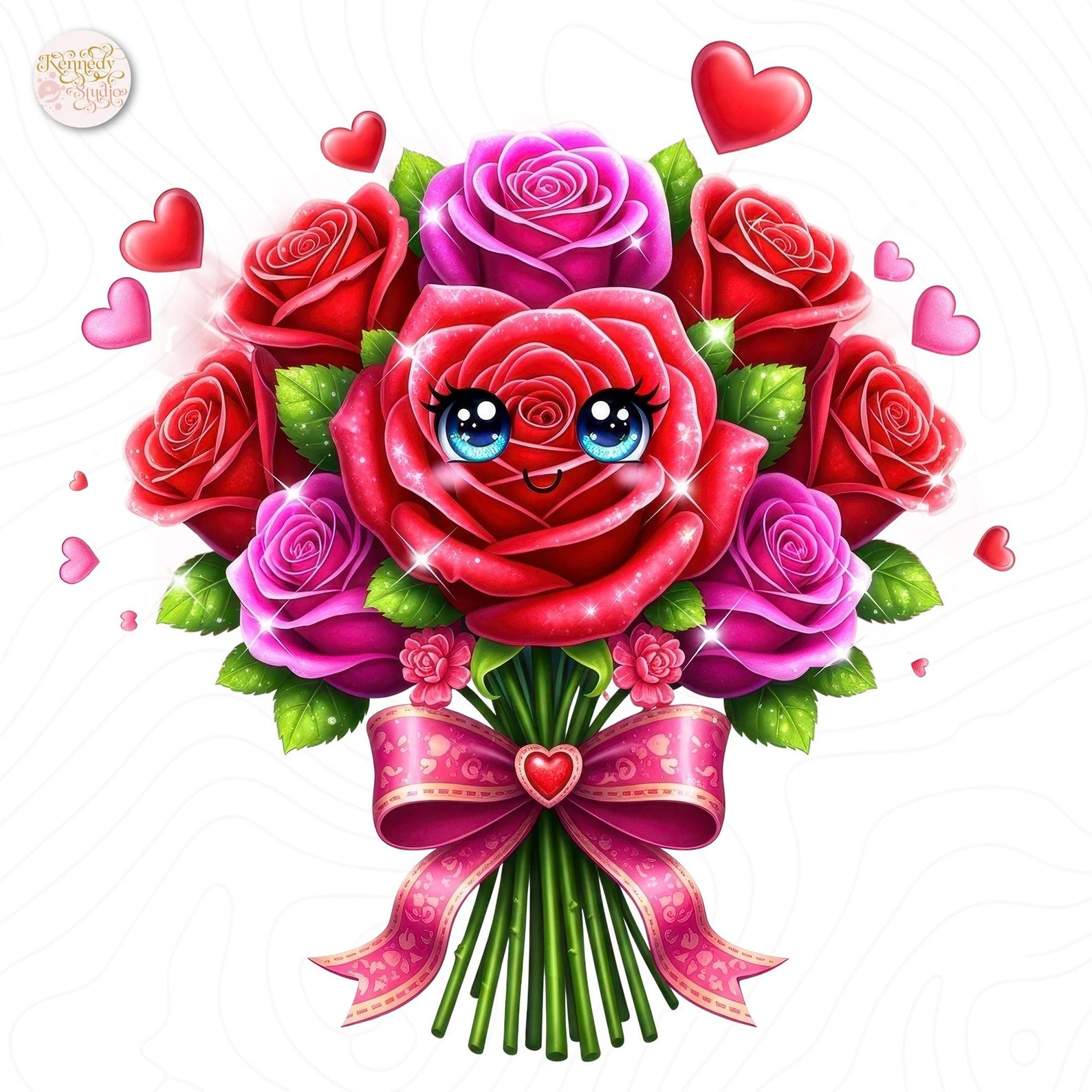 Kawaii Valentine Love PNG Clipart – Cute Hearts Illustration ...