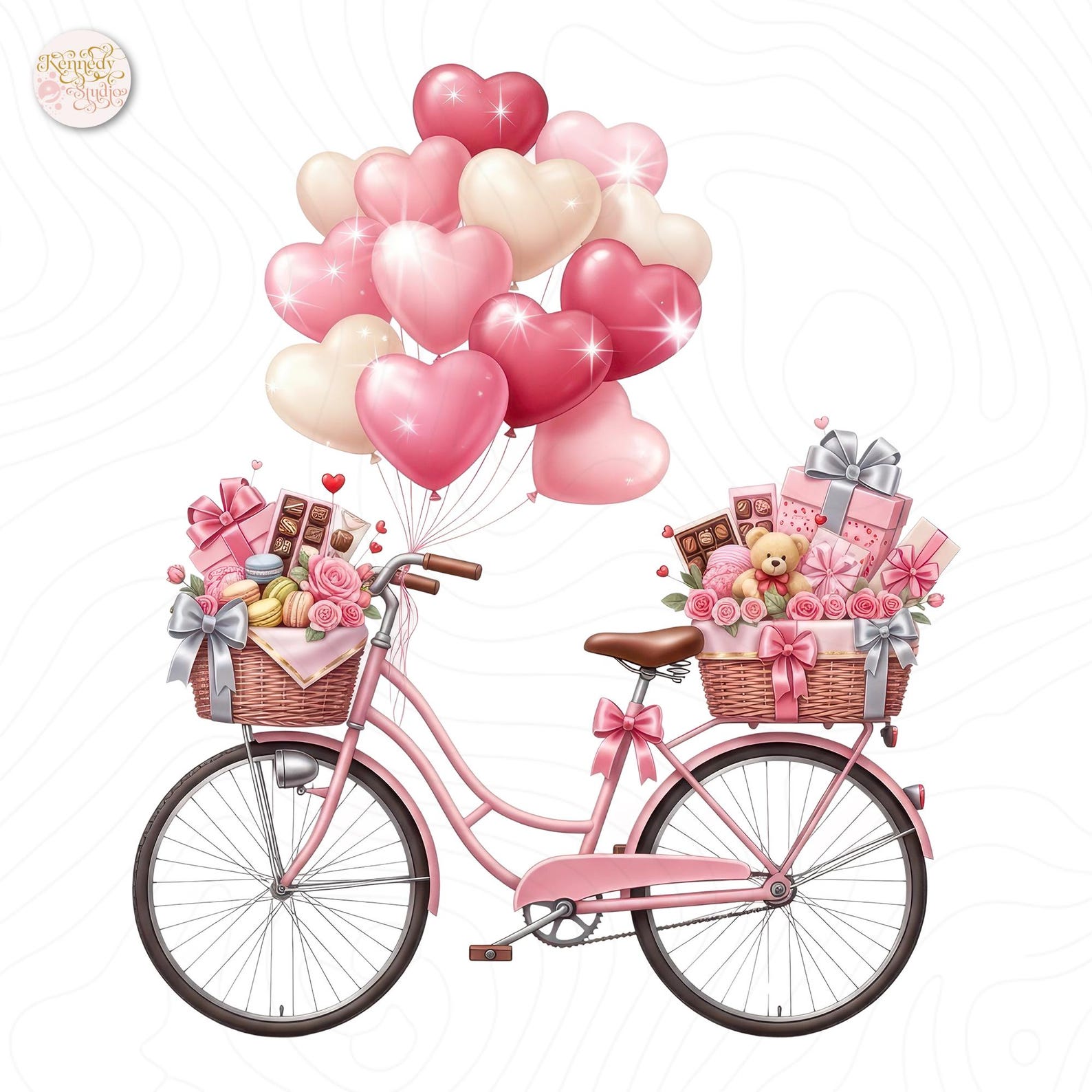 Pink Pastel Valentine PNG Clipart Bundle Cute Hearts Love Illustration ...
