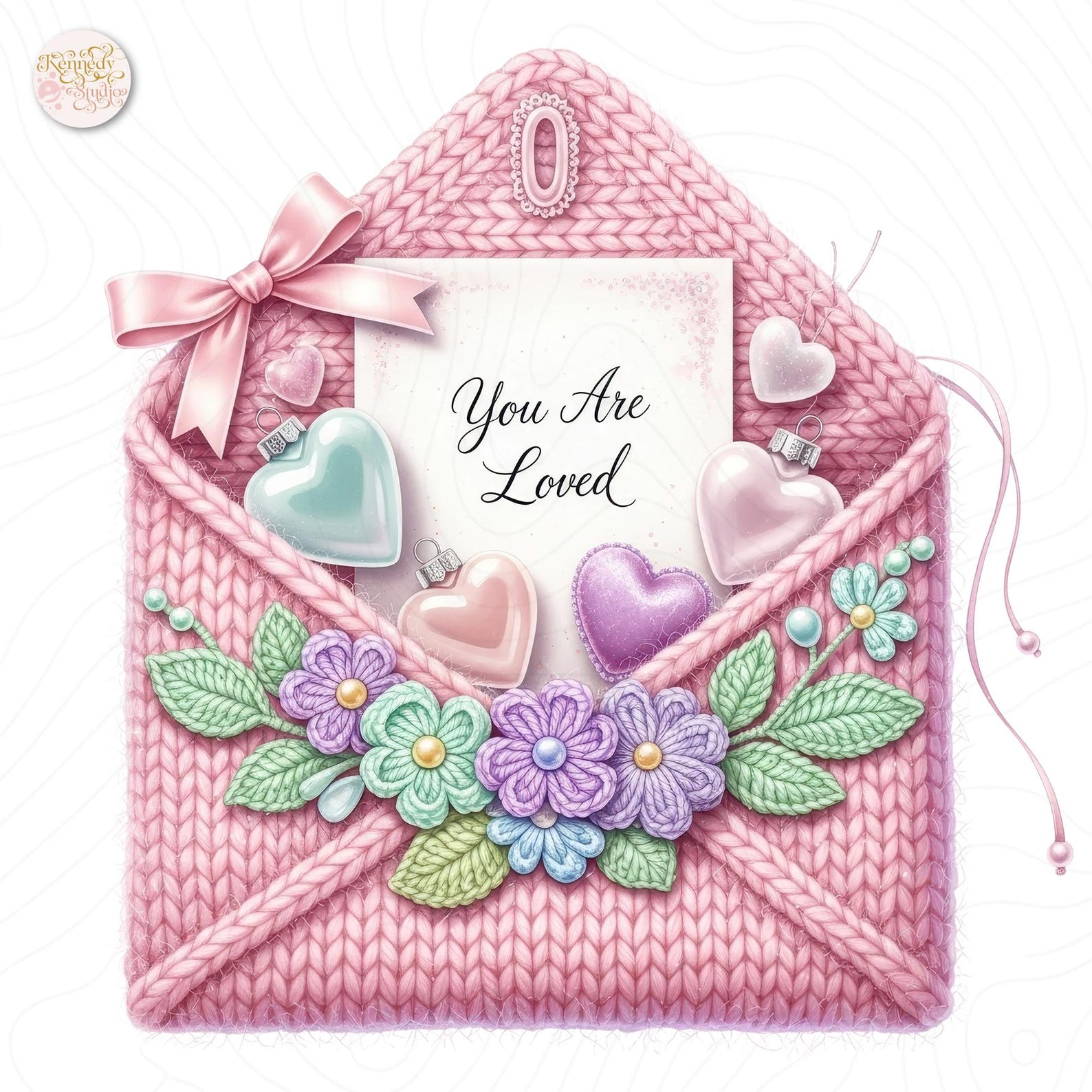 Pink Valentine Crochet Envelope PNG Clipart Handmade Love Letter ...