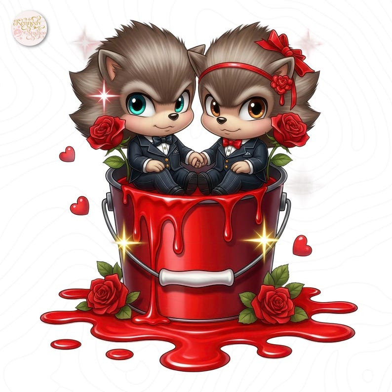 Cute Valentine Animals PNG Clipart Bundle Love Theme Valentine’s Day ...