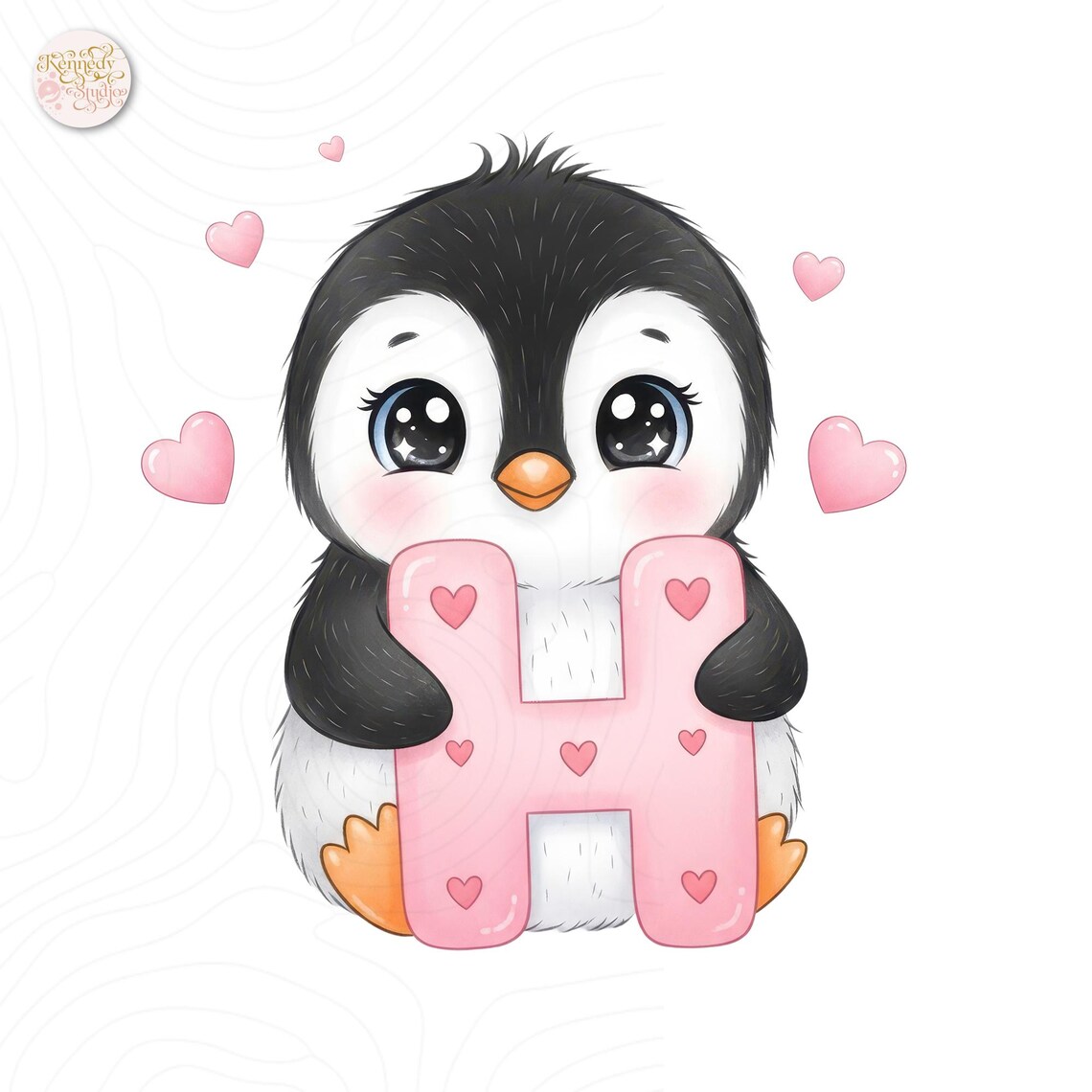 Valentine Penguins Alphabet PNG Clipart Doodle Letters Valentine Day ...