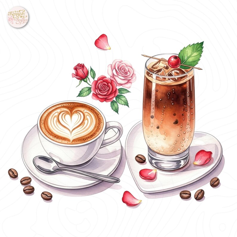 Coffee & Iced Coffee Watercolor PNG Clipart Drink Illustration ...