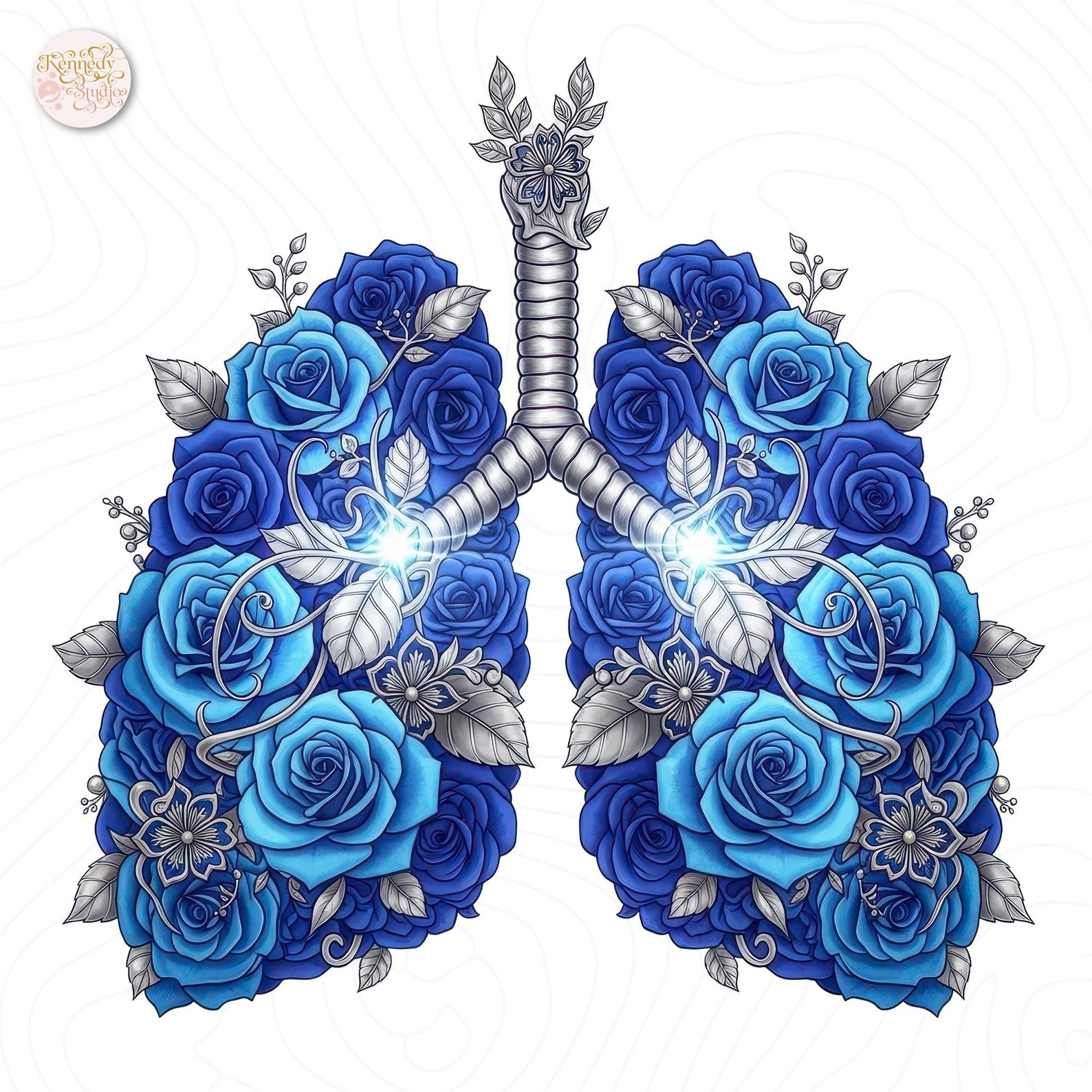 Floral Anatomical Lungs PNG Clipart, Watercolor Botanical Respiratory ...