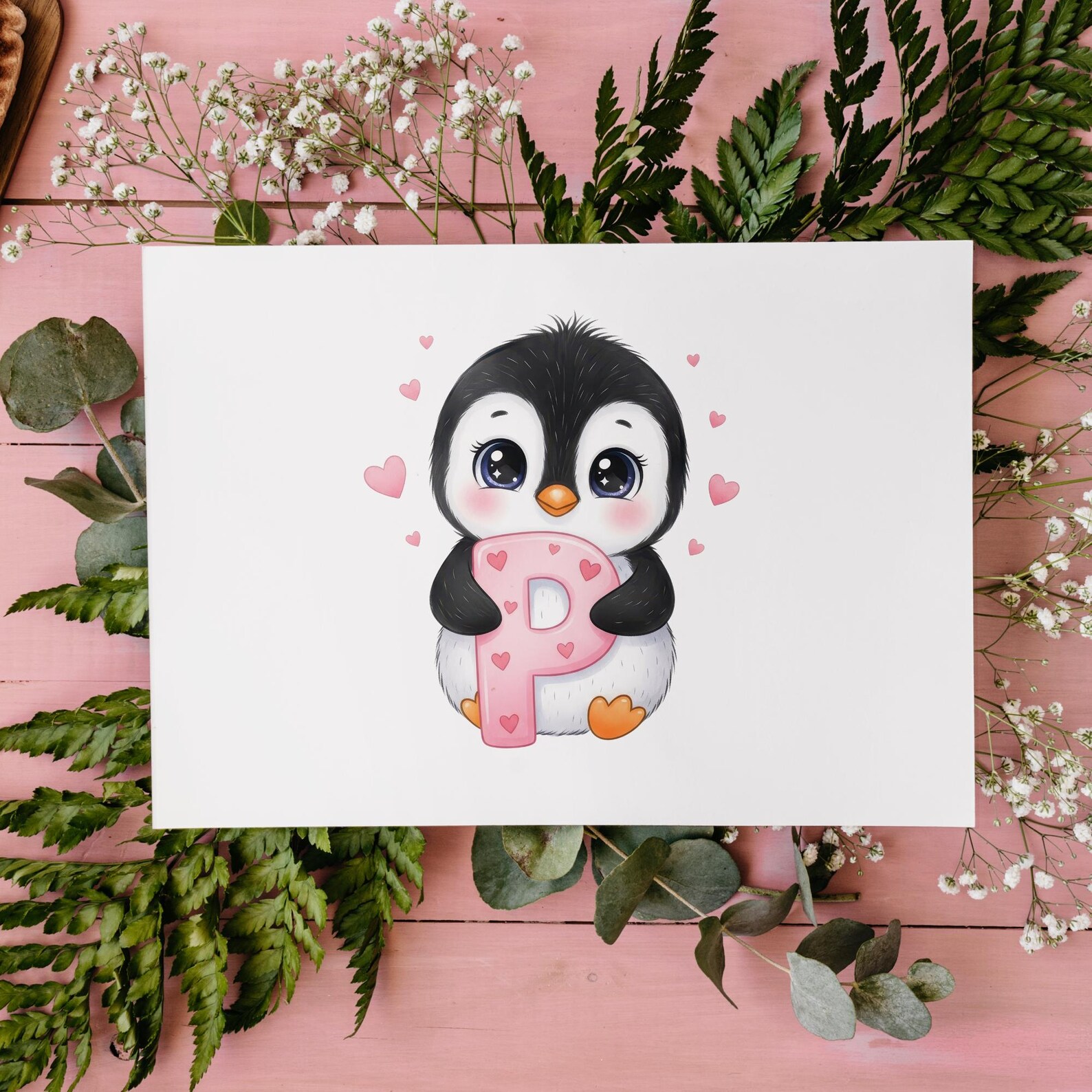 Valentine Penguins Alphabet PNG Clipart Doodle Letters Valentine Day ...